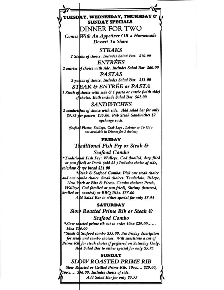 Menu - Hotel Seymour Supperclub