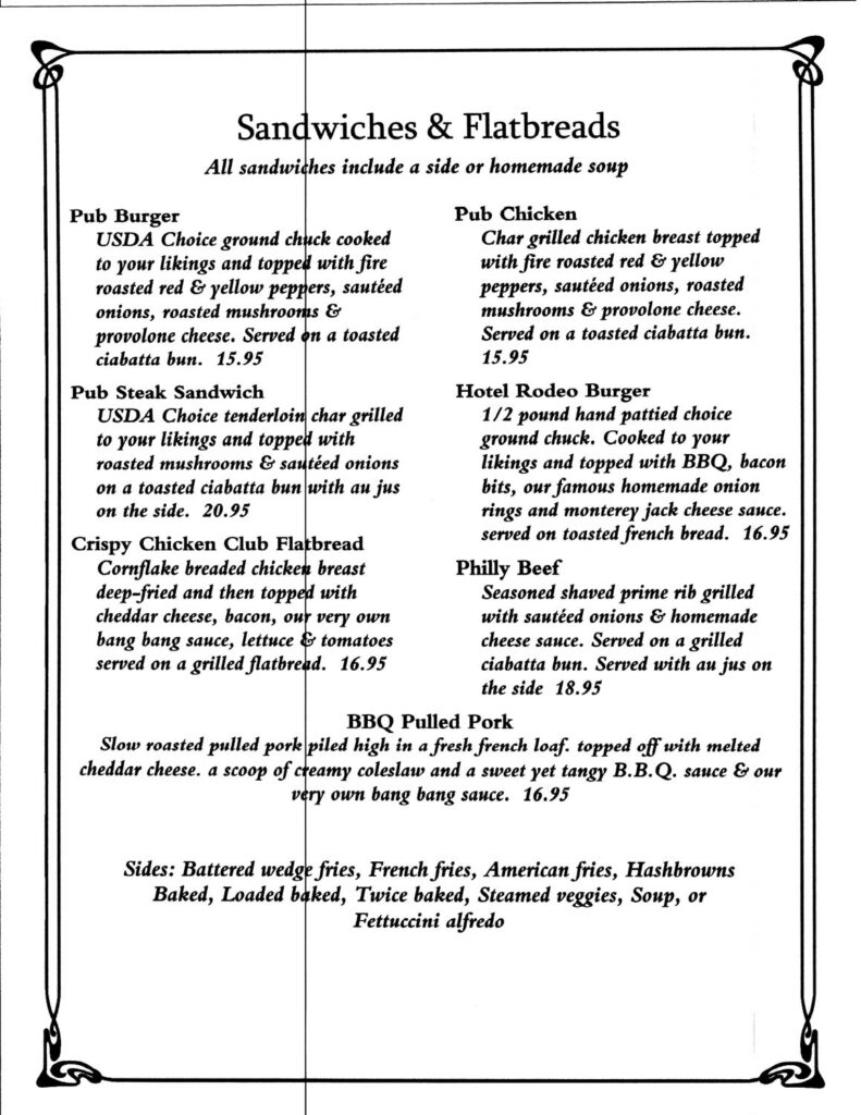 Menu - Hotel Seymour Supperclub